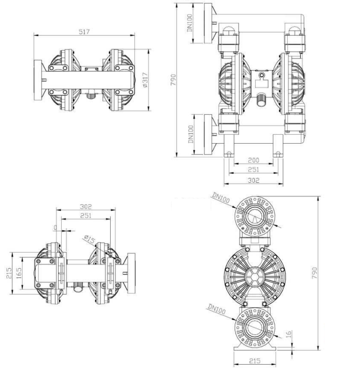 Bơm màng khí nén GODO QBY3-100